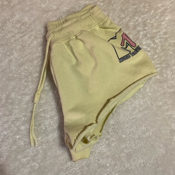 MTV | Shorts | 32 Mtv Pastel Yellow Mini Shorts | Poshmark